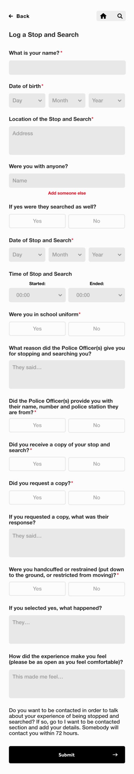 Haringey - Log a Stop and Search - Ineqe Safeguarding Group